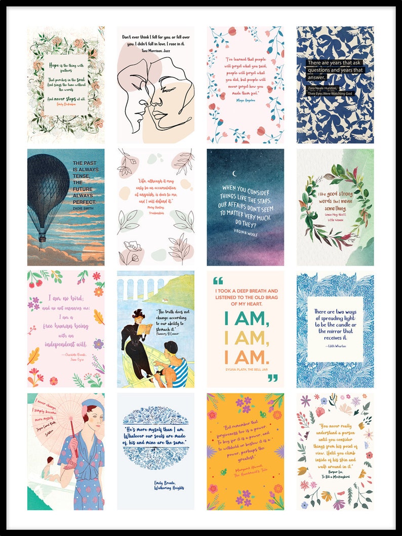 Female Authors Poster Feminist Print Literary Quotes - Etsy