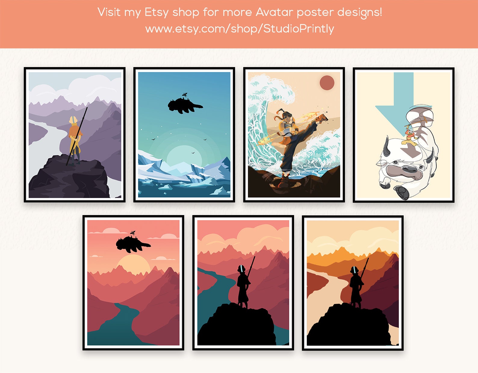 Avatar Poster, Avatar the Last Airbender Print, Minimalist Poster ATLA ...