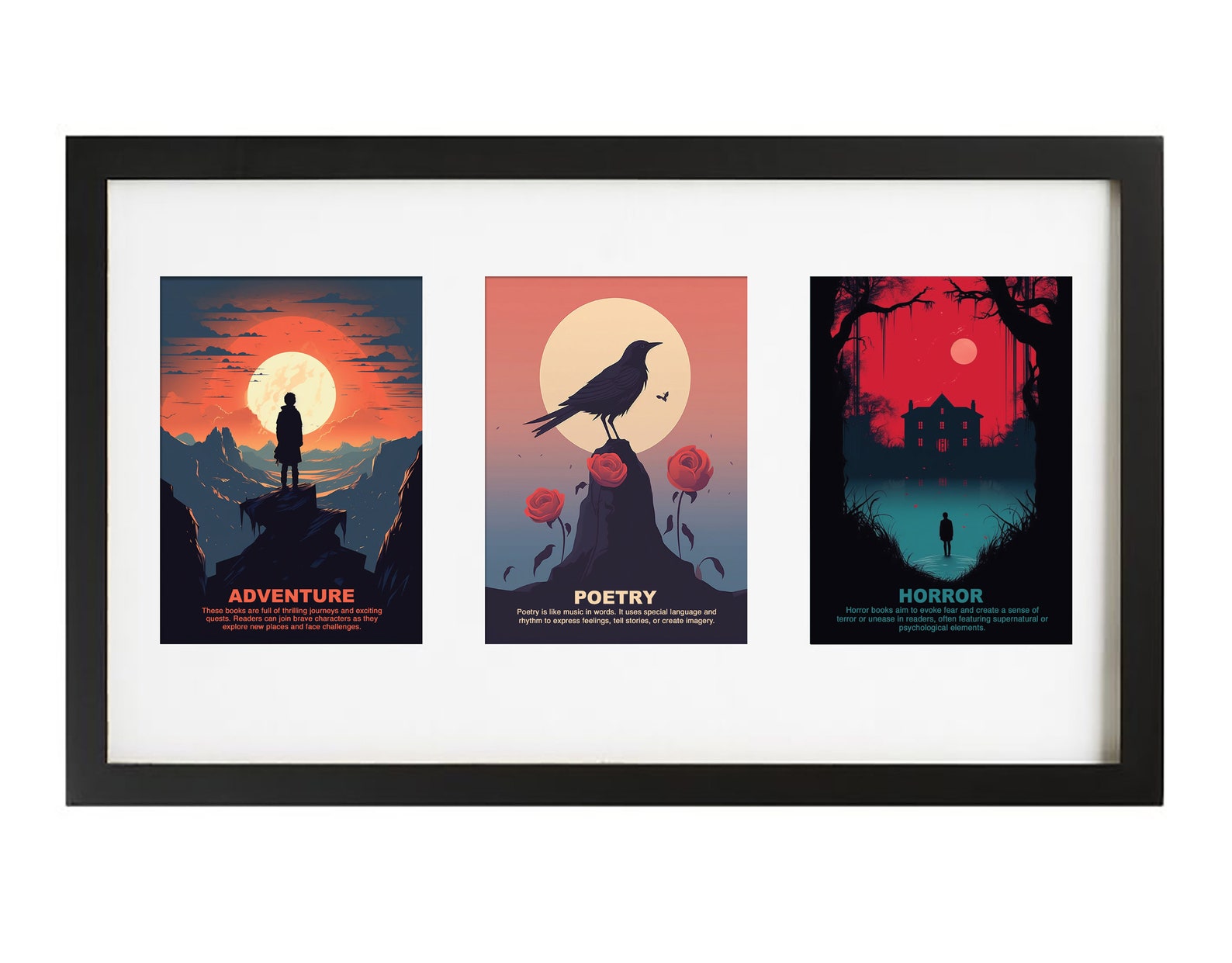 Book Genre Posters Set of 10, Classroom Decor, Library Decor, Book ...