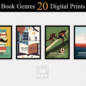 Book Genre Posters Set of 20 DIGITAL Downloads, Classroom Decor ...