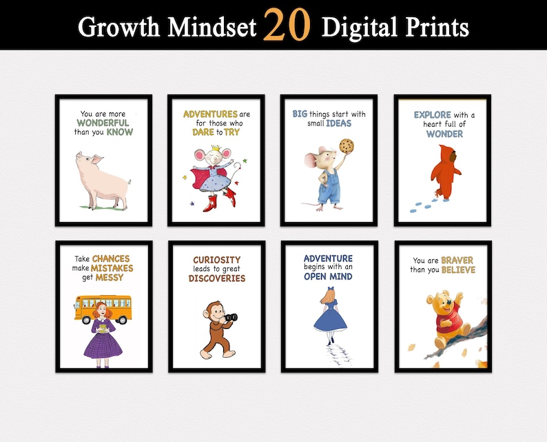Picture Book Character Posters, Book Quotes Set of 20 DIGITAL Downloads ...