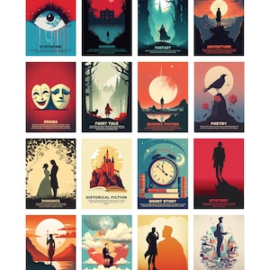 Book Genre Posters Set of 20 DIGITAL Downloads, Classroom Decor ...