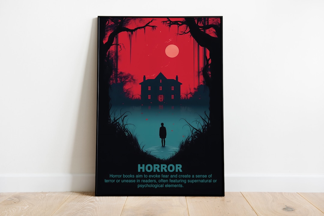 Horror Book Poster, Classroom Decor, Library Decor, Book Lover Gift ...