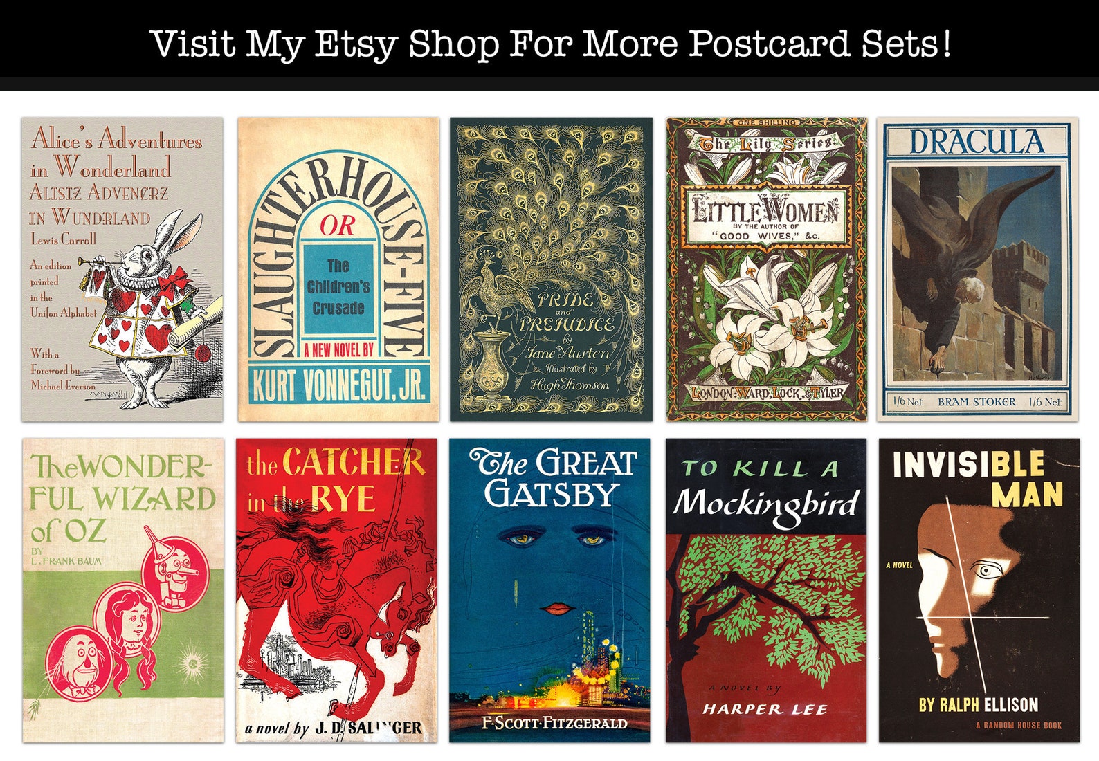 Female Authors Postcards Book Quotes Literary Postcards Set - Etsy