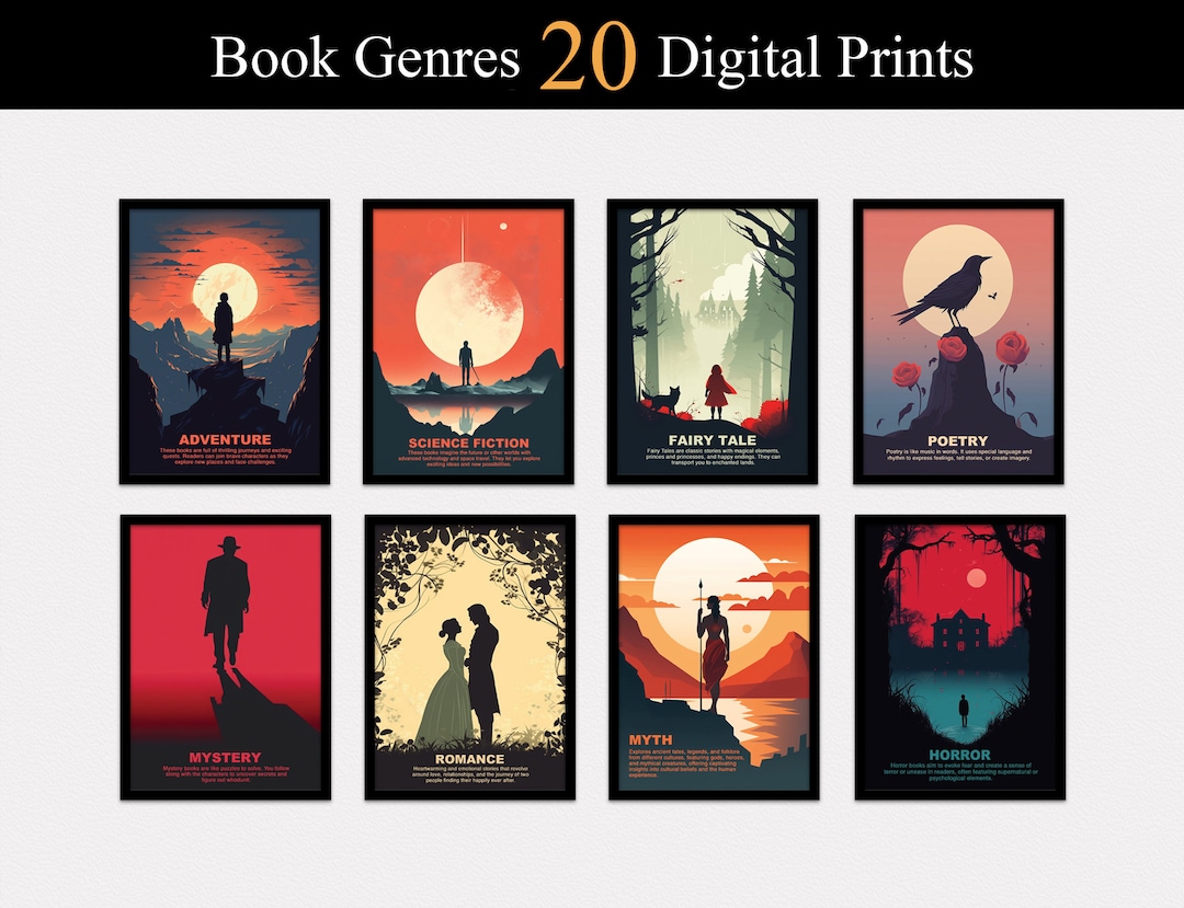 Book Genre Posters Set of 20 DIGITAL Downloads, Classroom Decor ...