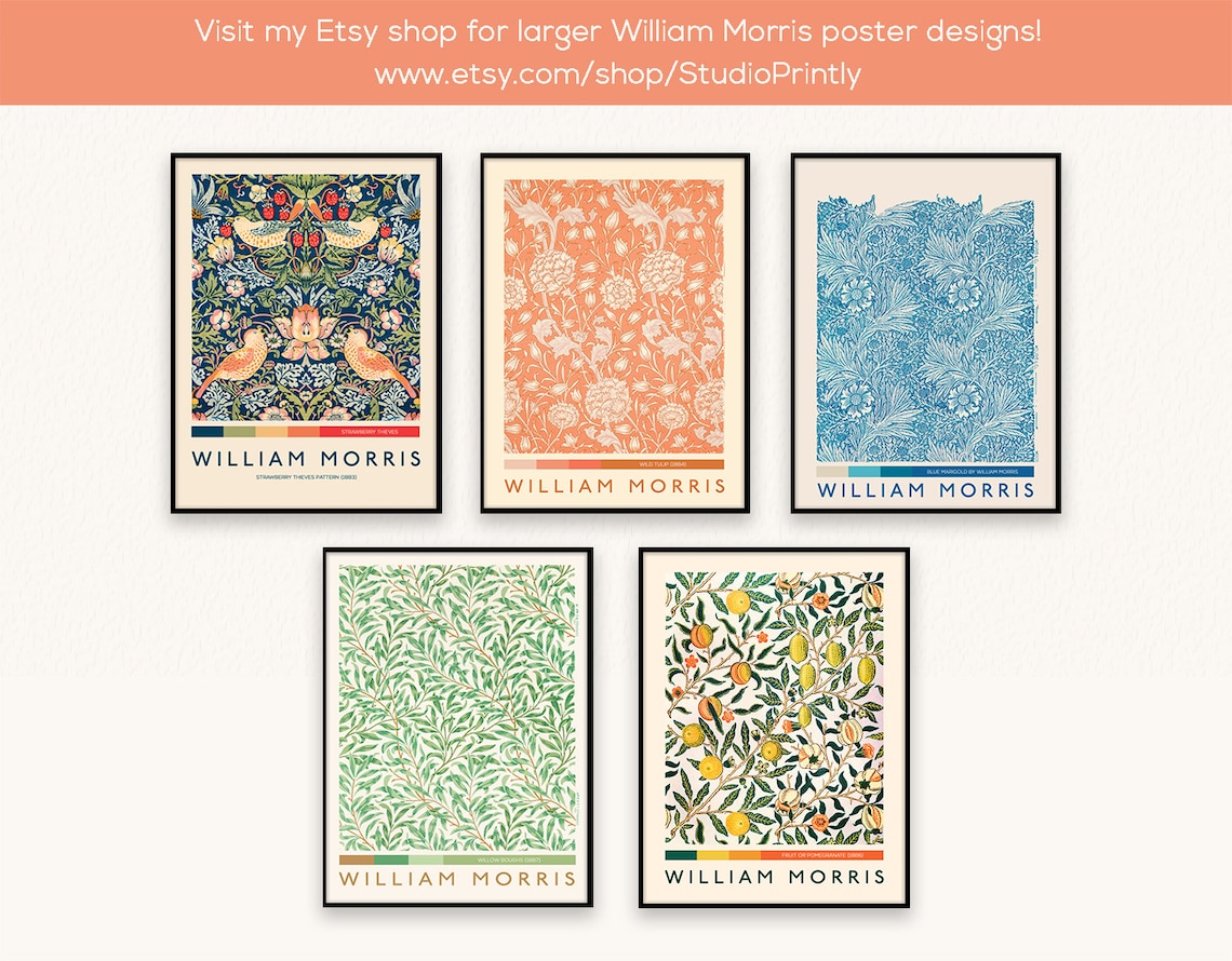 William Morris Postcards, William Morris Print Set, Floral Postcard Set ...