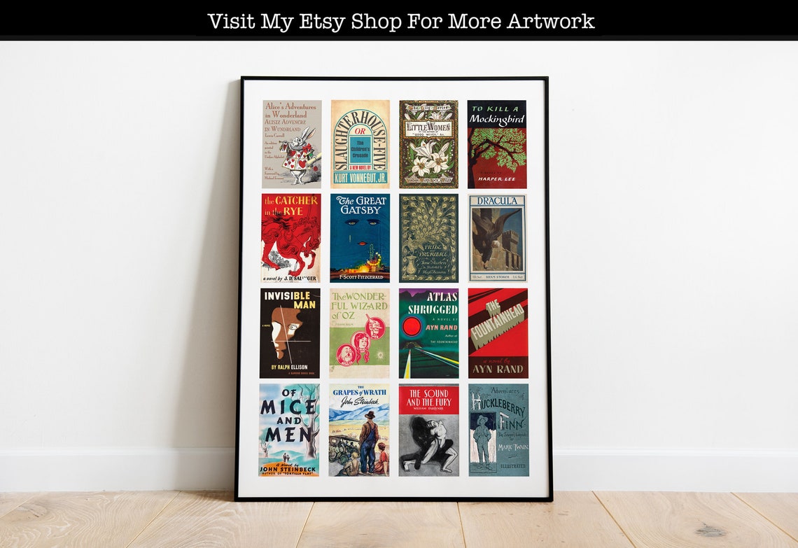 Book Cover Prints Literary Postcards Set Book Cover - Etsy