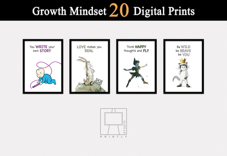 Picture Book Character Posters, Book Quotes Set of 20 DIGITAL Downloads ...