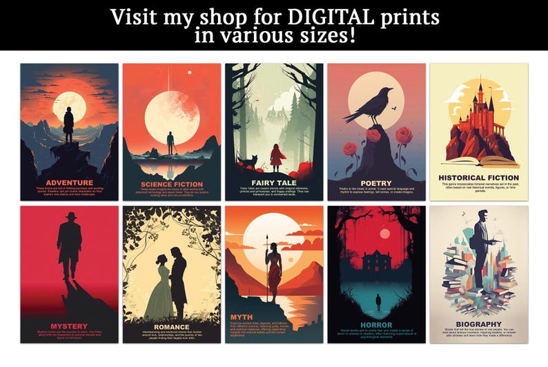 Picture Book Character Posters, Book Quotes Set of 20 DIGITAL Downloads ...