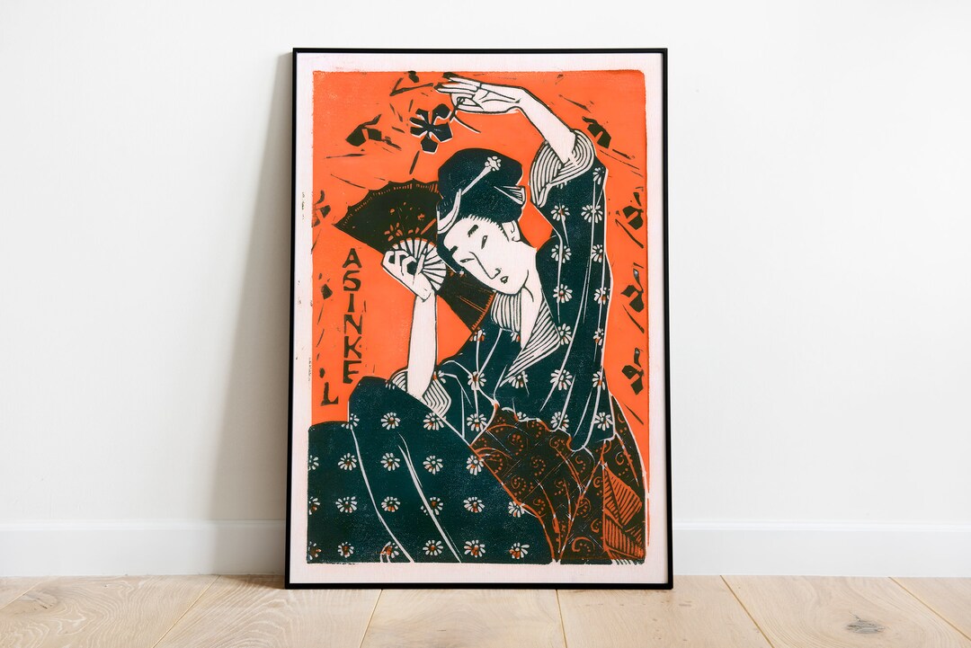 Japanese Women Poster, Japanese Art Print, Japanese Woman Kimono ...