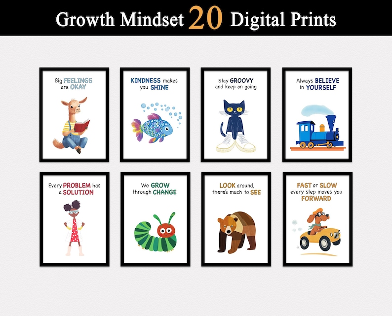 Picture Book Character Posters, Book Quotes Set of 20 DIGITAL Downloads ...