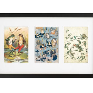 Vintage Frog Postcards, Vintage Frog Prints, Frog Print Set, Retro ...