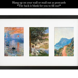 Monet Postcards Set of 10 Prints, Monet Gallery Wall Set, Claude Monet ...