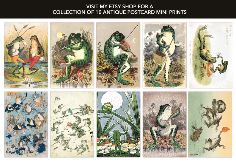Dancing Frog Poster, Vintage Frog Print, Japanese Print, Retro Frog ...