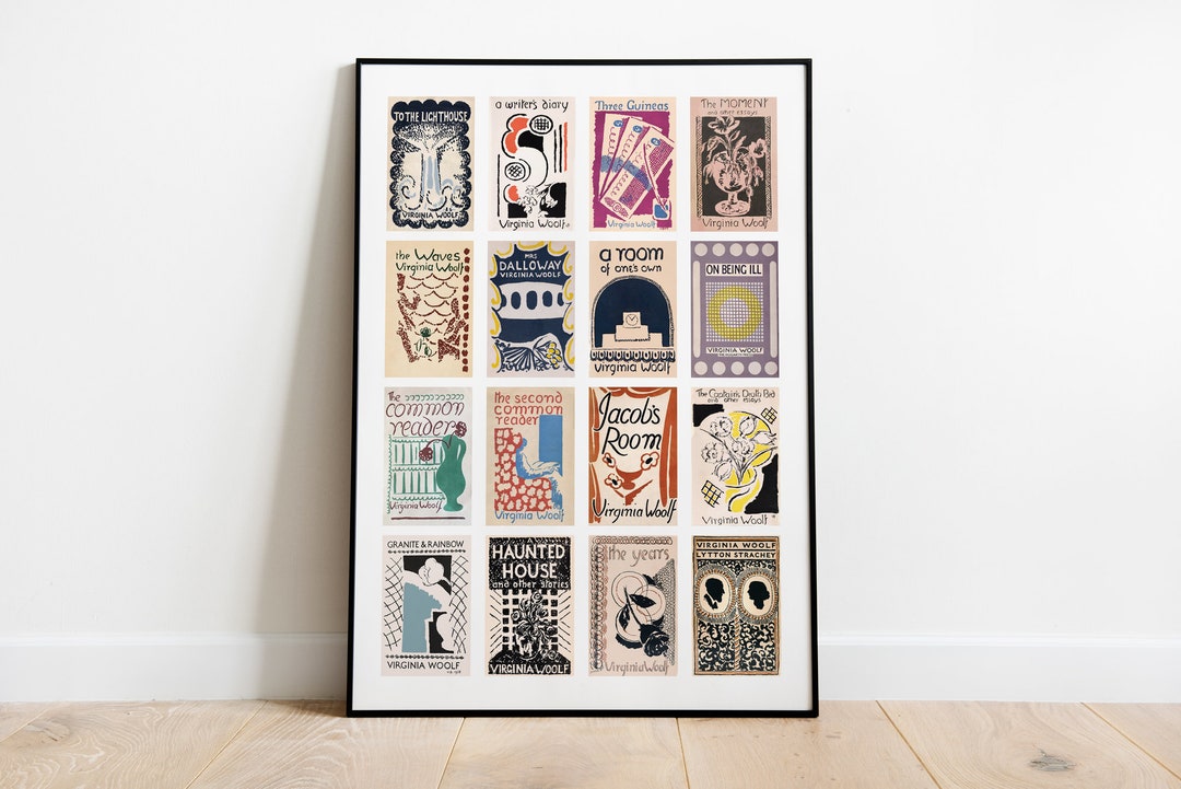 Virginia Woolf Book Covers Poster, Literary Poster, Book Cover Print ...