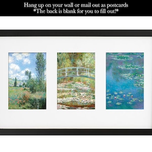Monet Postcards Set of 10 Prints, Monet Gallery Wall Set, Claude Monet ...
