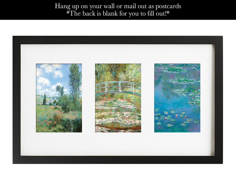 Monet Postcards Set of 10 Prints, Monet Gallery Wall Set, Claude Monet ...