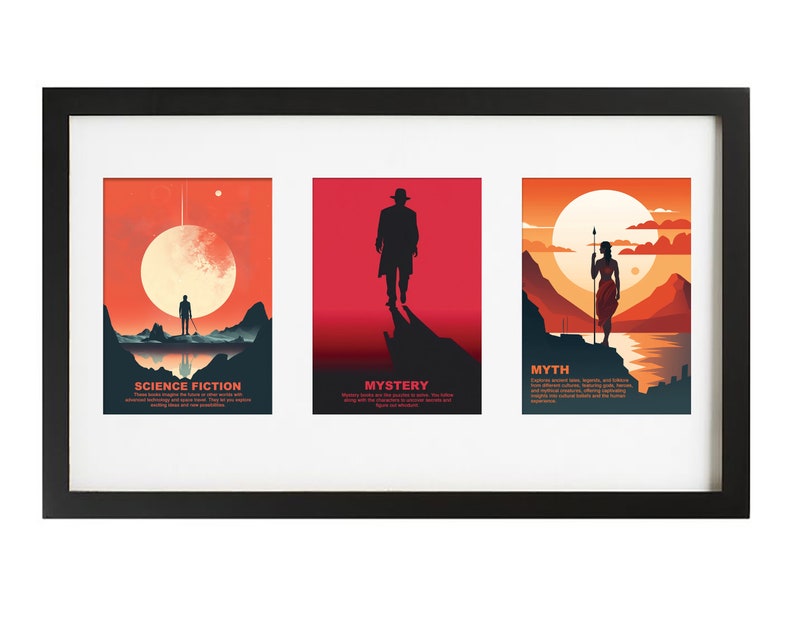 Book Genre Posters Set of 10, Classroom Decor, Library Decor, Book ...