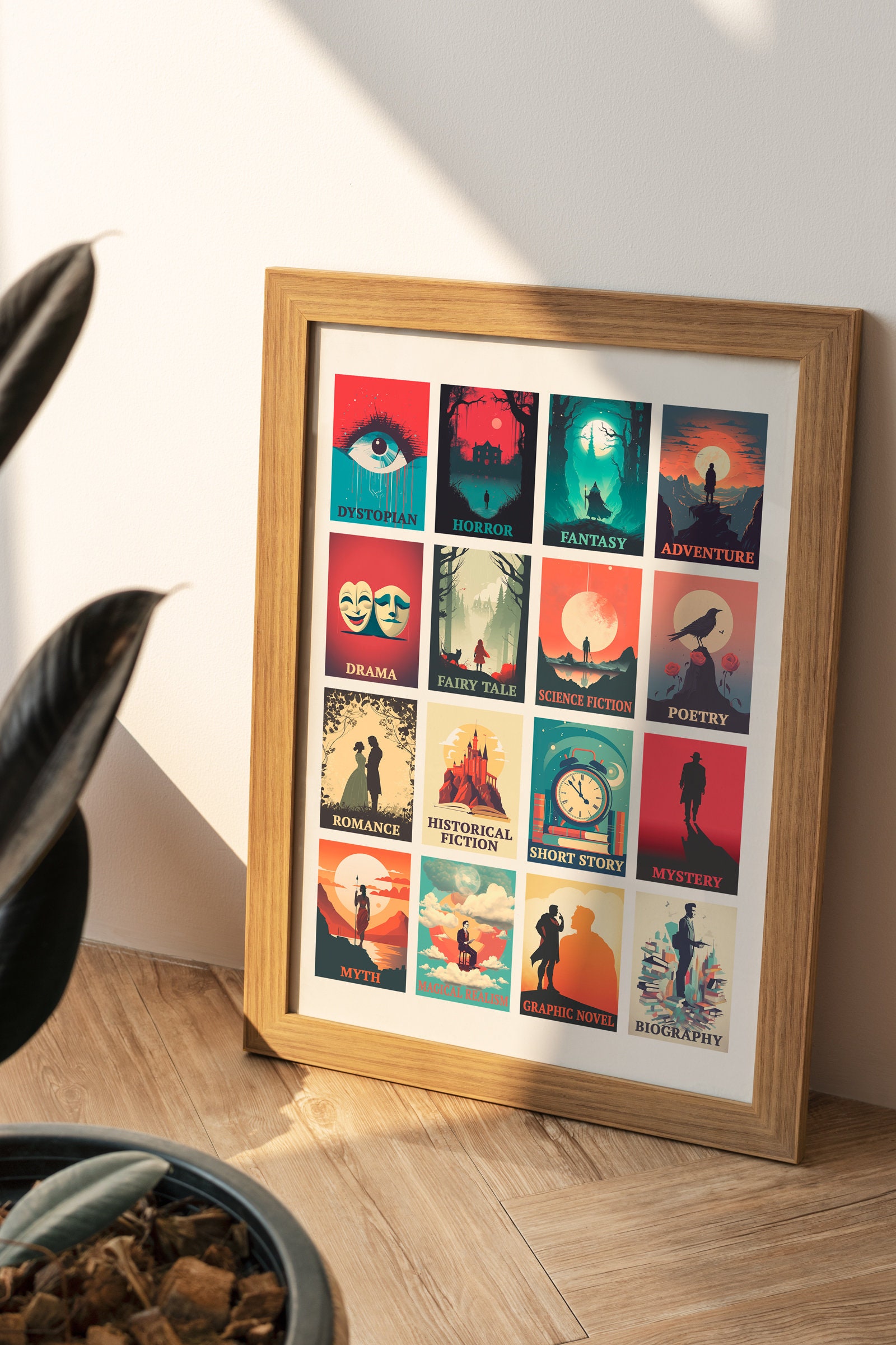 Book Genre Poster, Classroom Decor, Library Decor, Book Lover Gift ...