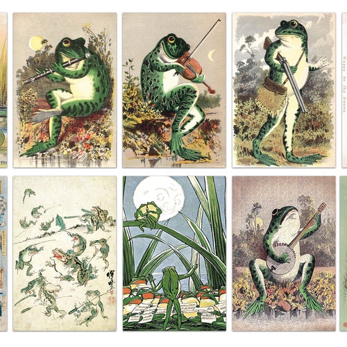 Vintage Frog Postcards Vintage Frog Prints Frog Print Set - Etsy