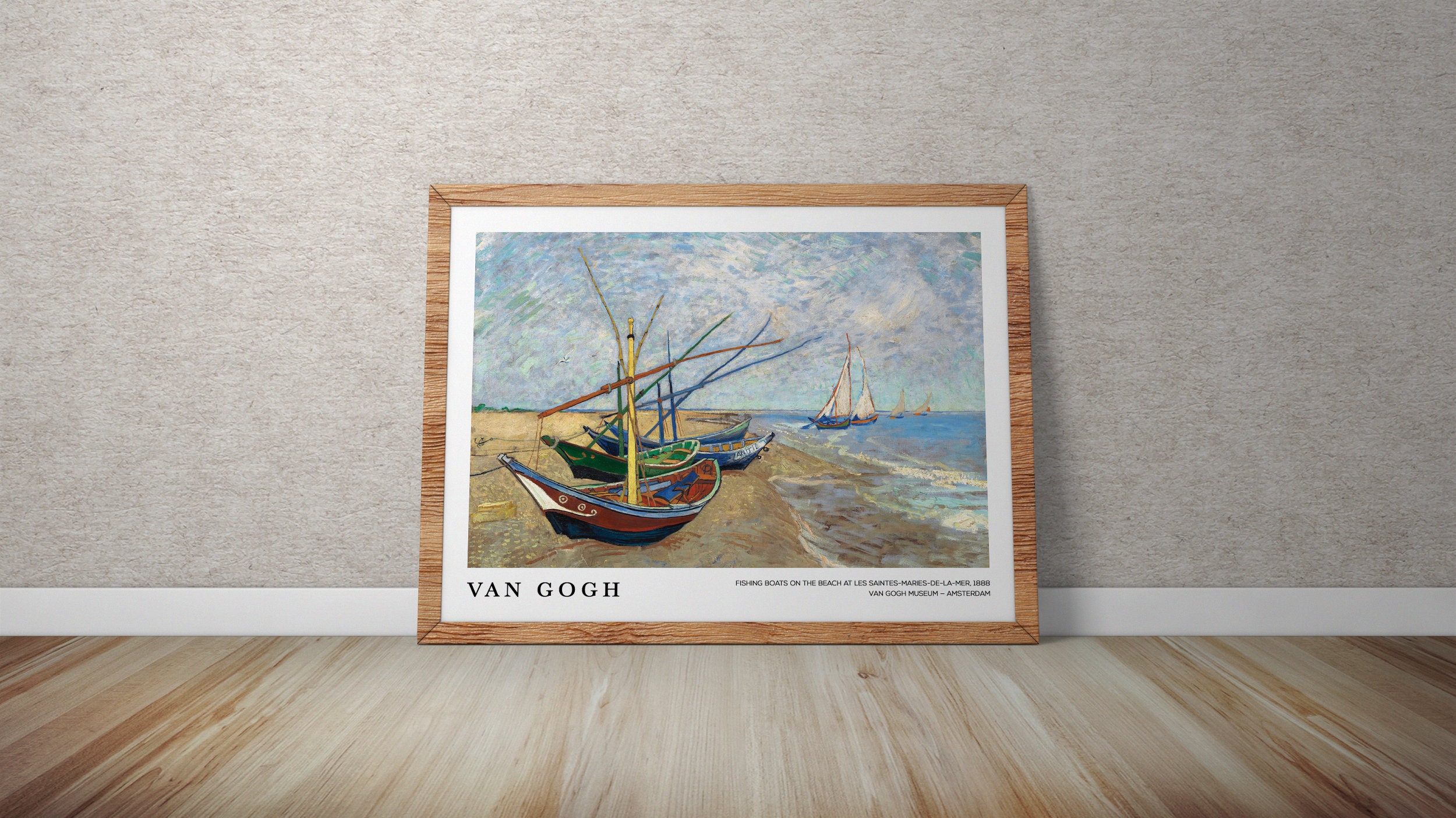 Van Gogh Exhibition Postervincent Van Gogh Fishing Boats on | Etsy
