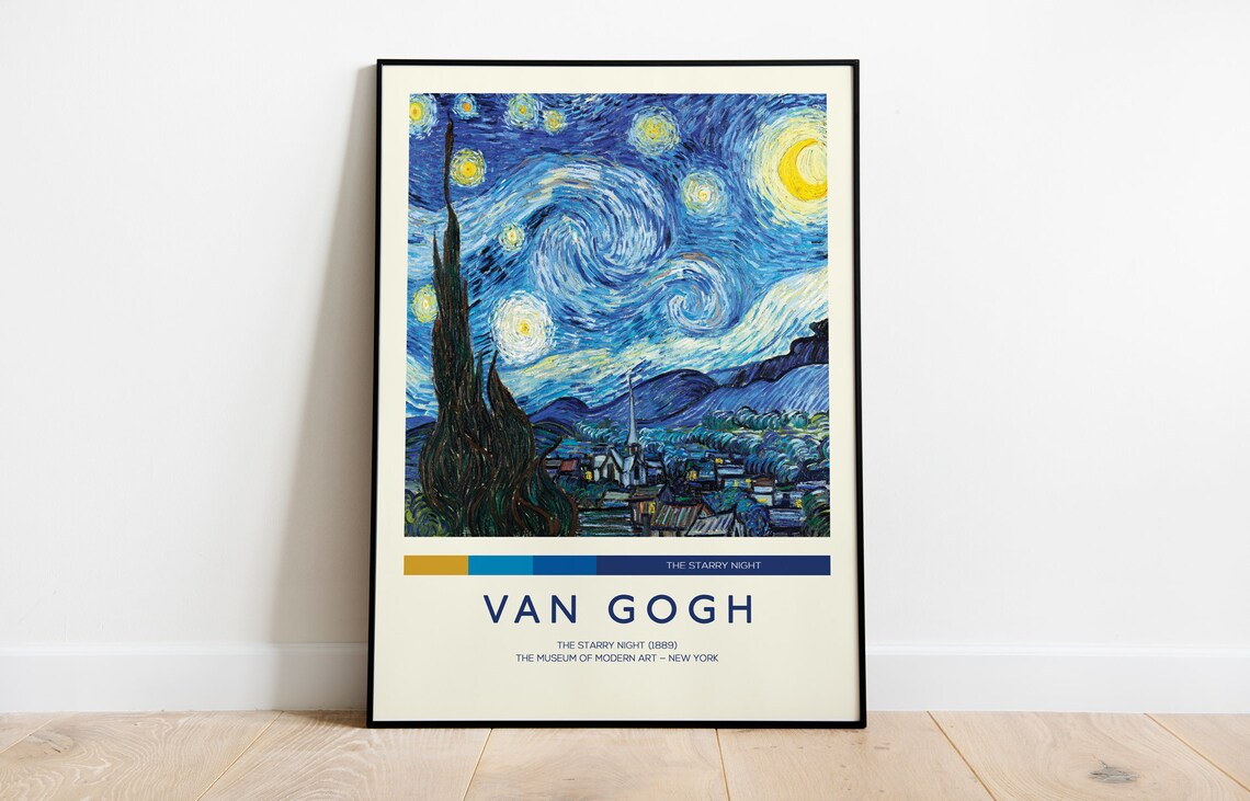 Starry Night Exhibition Postervan Gogh Print vincent Van | Etsy