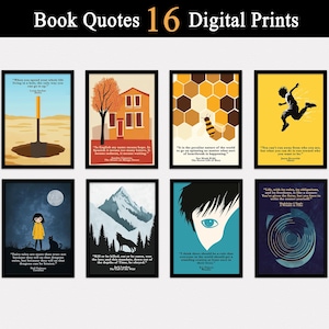 Book Quotes, Book Posters Set of 16 DIGITAL Downloads, English Class ...