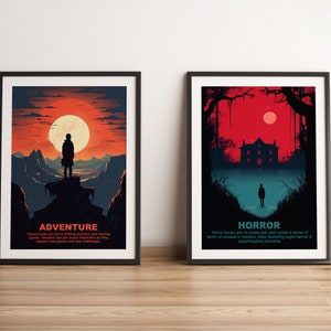 Horror Book Poster, Classroom Decor, Library Decor, Book Lover Gift ...