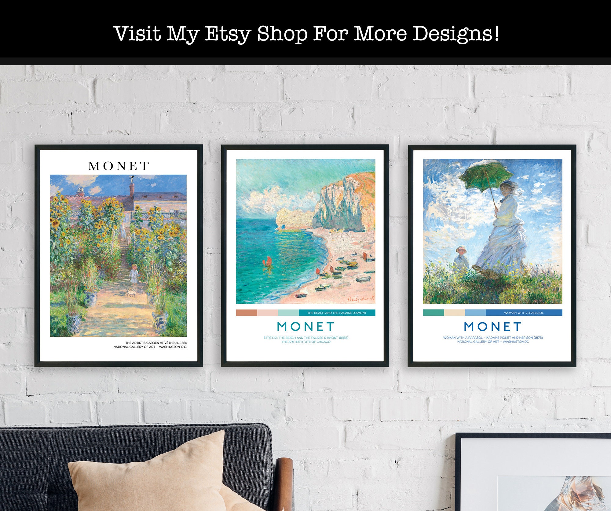 Monet Postcards Set of 10 Prints, Monet Gallery Wall Set, Claude Monet ...