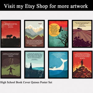Book Quotes, Book Posters Set of 16 DIGITAL Downloads, English Class ...