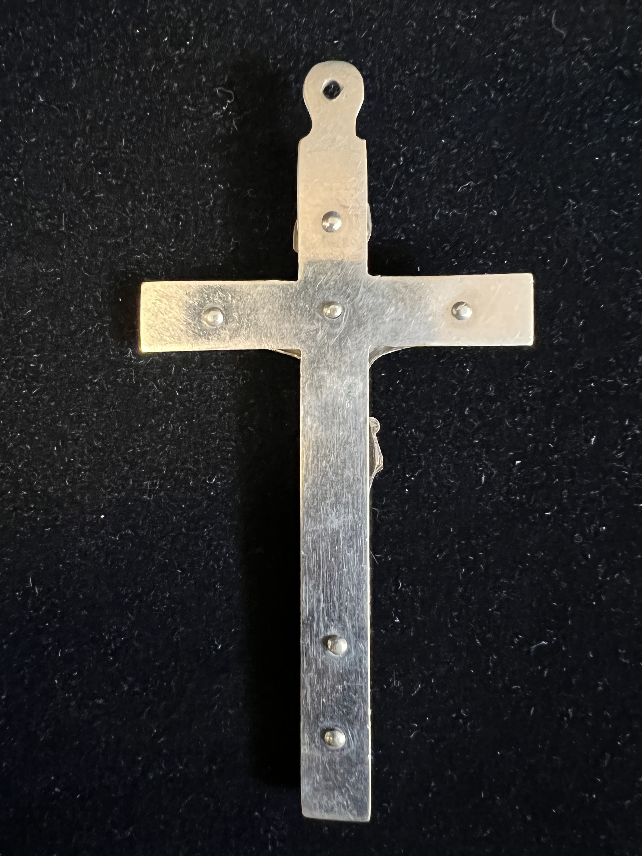 Antique Crucifix, Cross, Christian Flag Pin, Ebony Inlaid Wood, 1920s ...