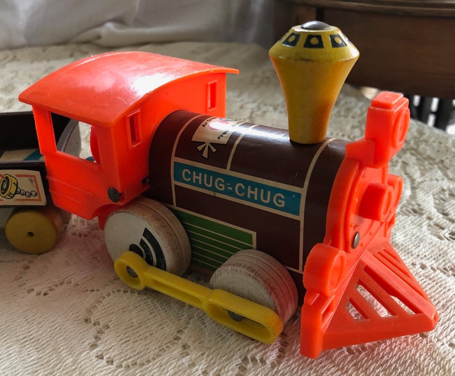 Lot 1: Fisher Price Chug Chug wooden toy train 1970s | Etsy