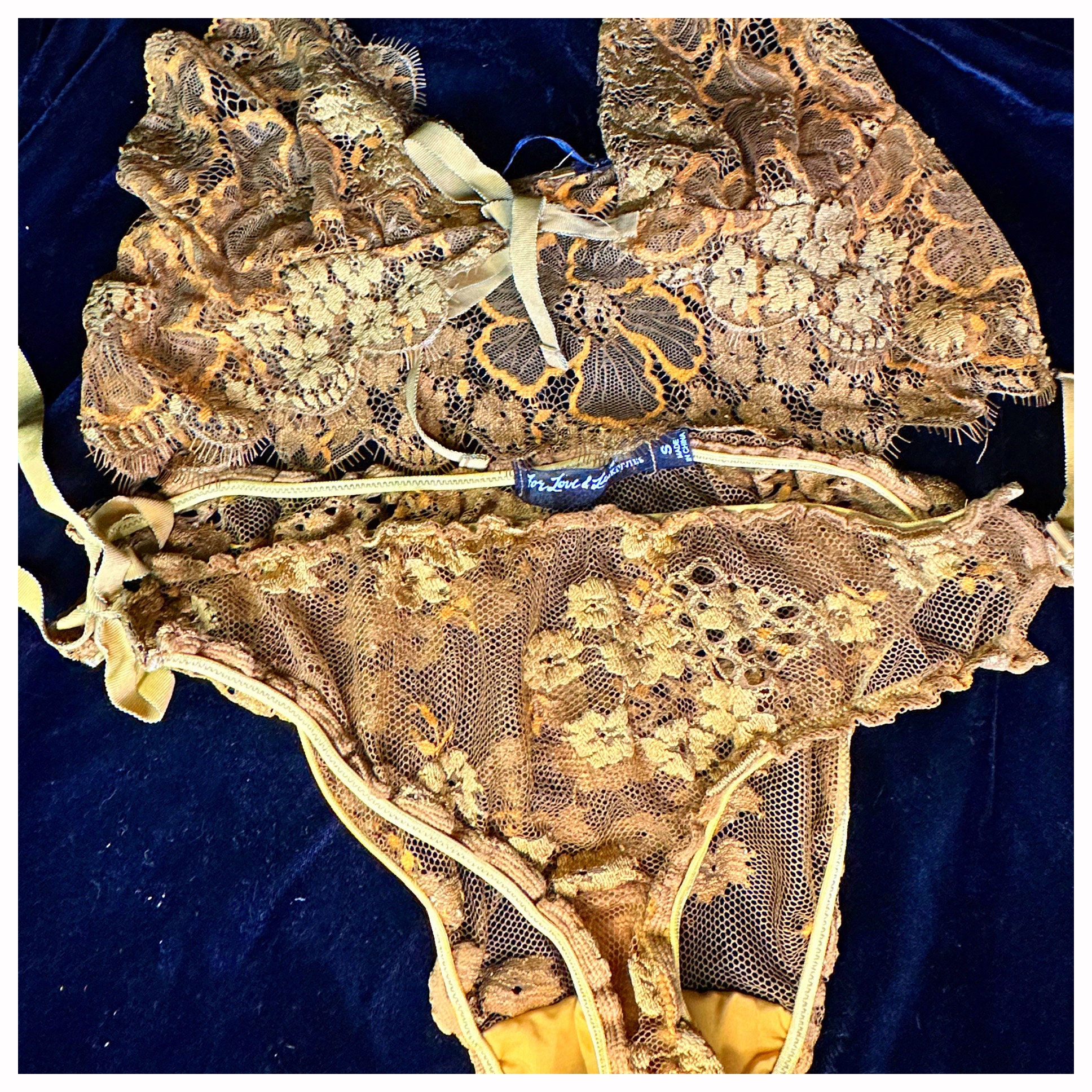 Vintage Lingerie for Love & Lemons Skivvies Antique Gold - Etsy
