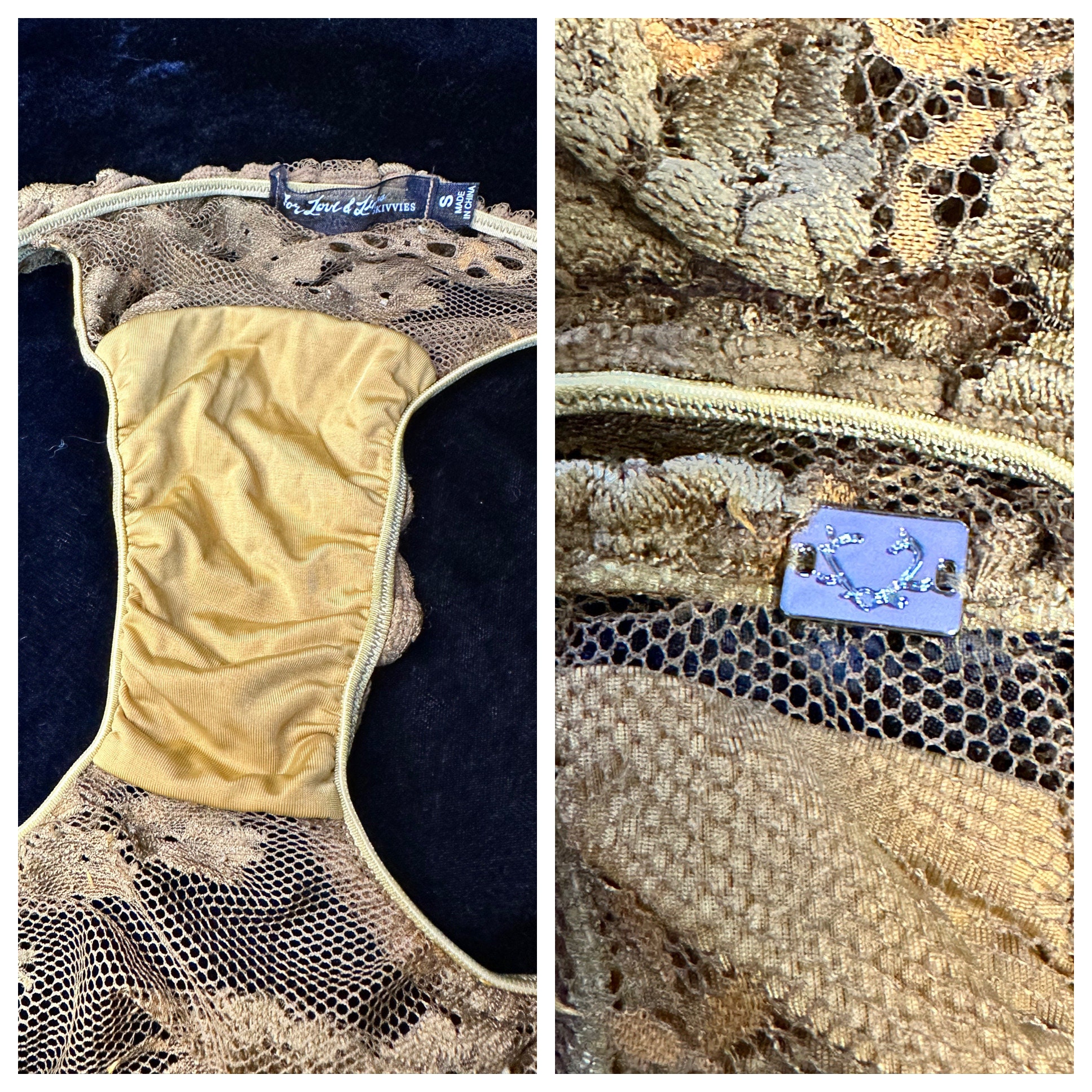 Vintage Lingerie for Love & Lemons Skivvies Antique Gold - Etsy