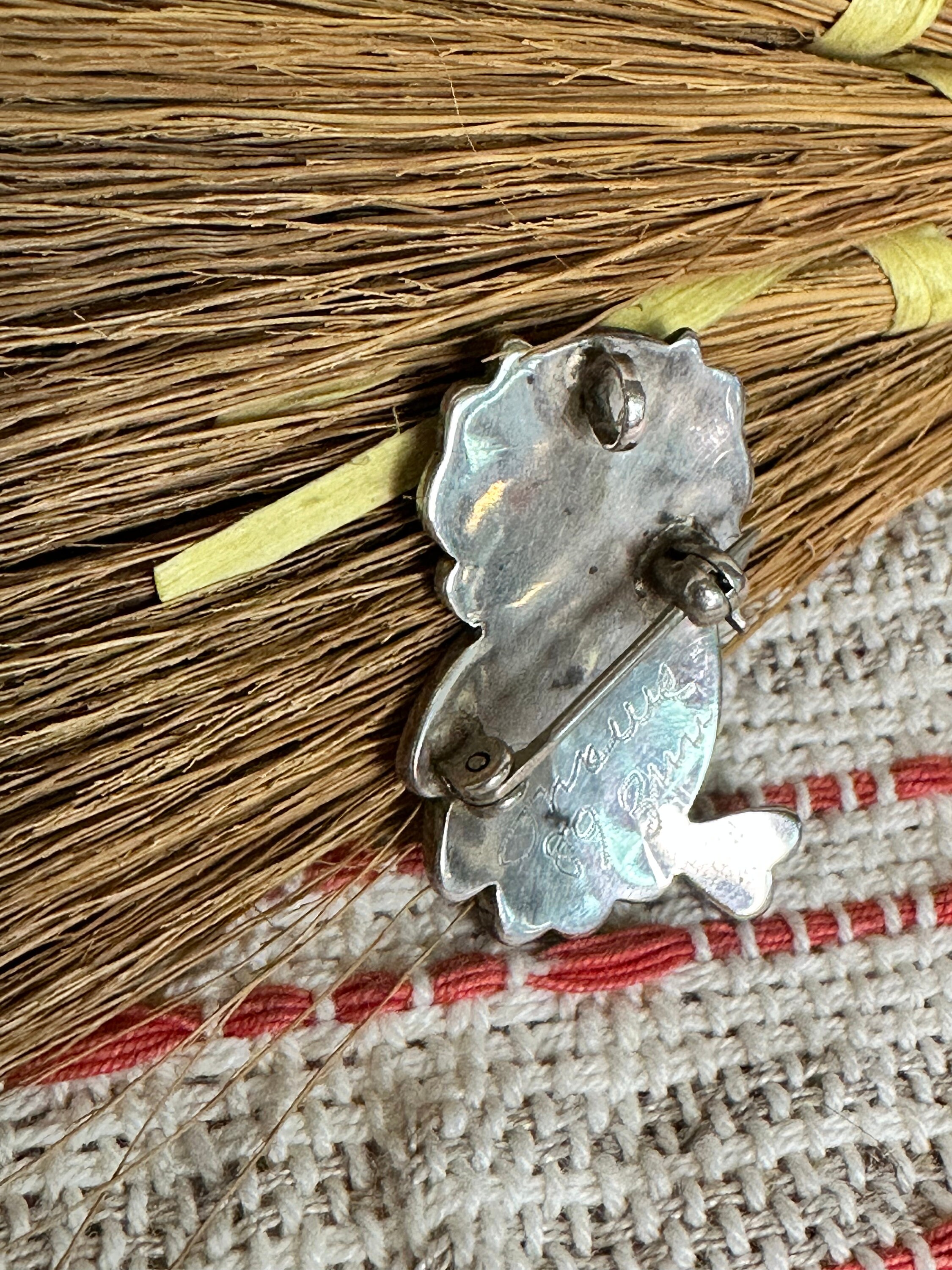 Vintage Sterling Silver Inlay Owl Brooch/pendant, Snowa Esalion, Zuni ...