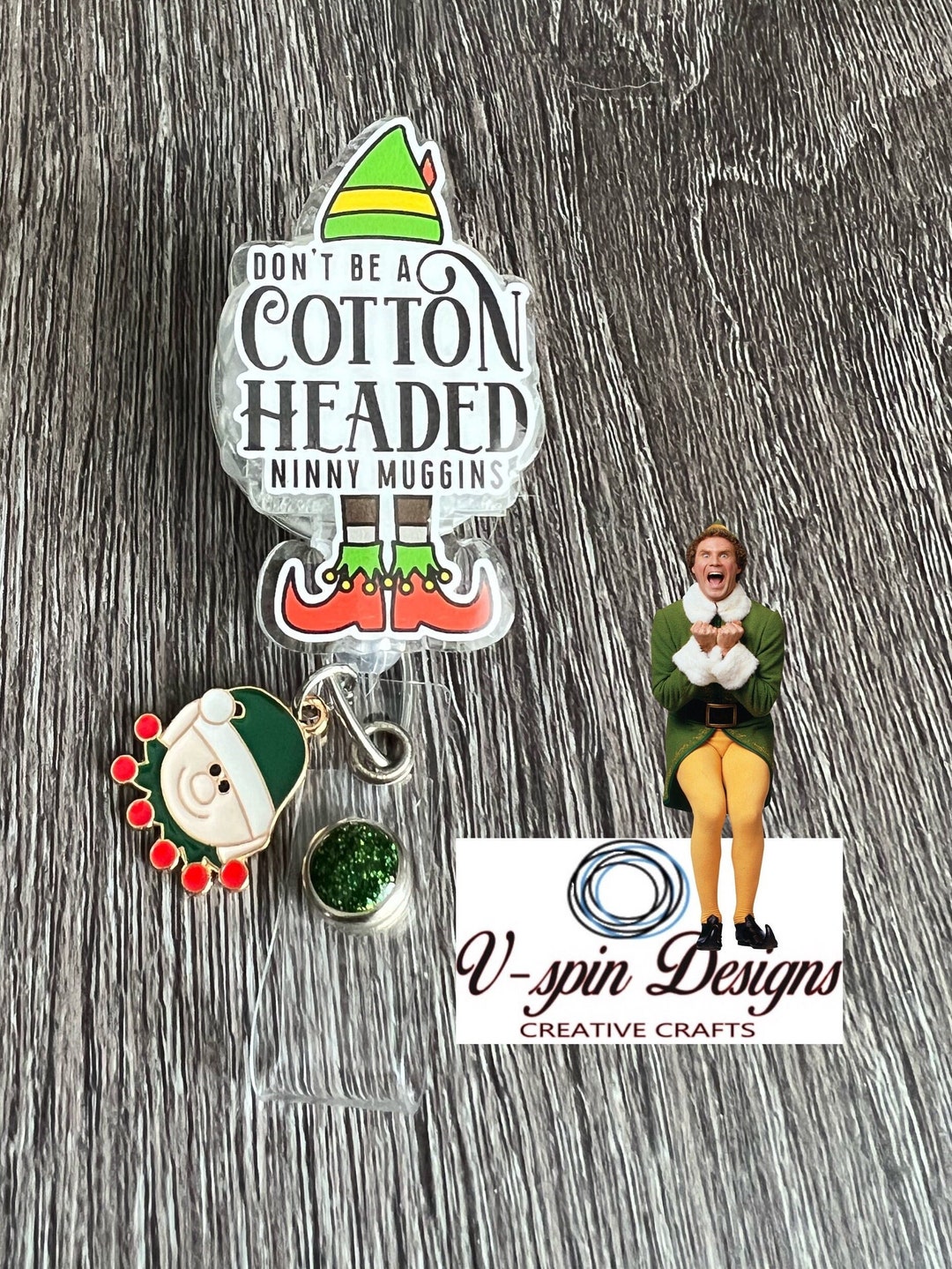2 Acrylic, Funny Elf Christmas Badge Reel/id Holder/nurses/students ...