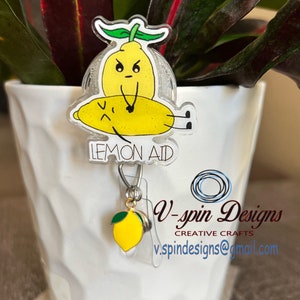 Lemon Aid Badge Reel/id Holder Card Holder/nurse/teachers/funny Badge ...