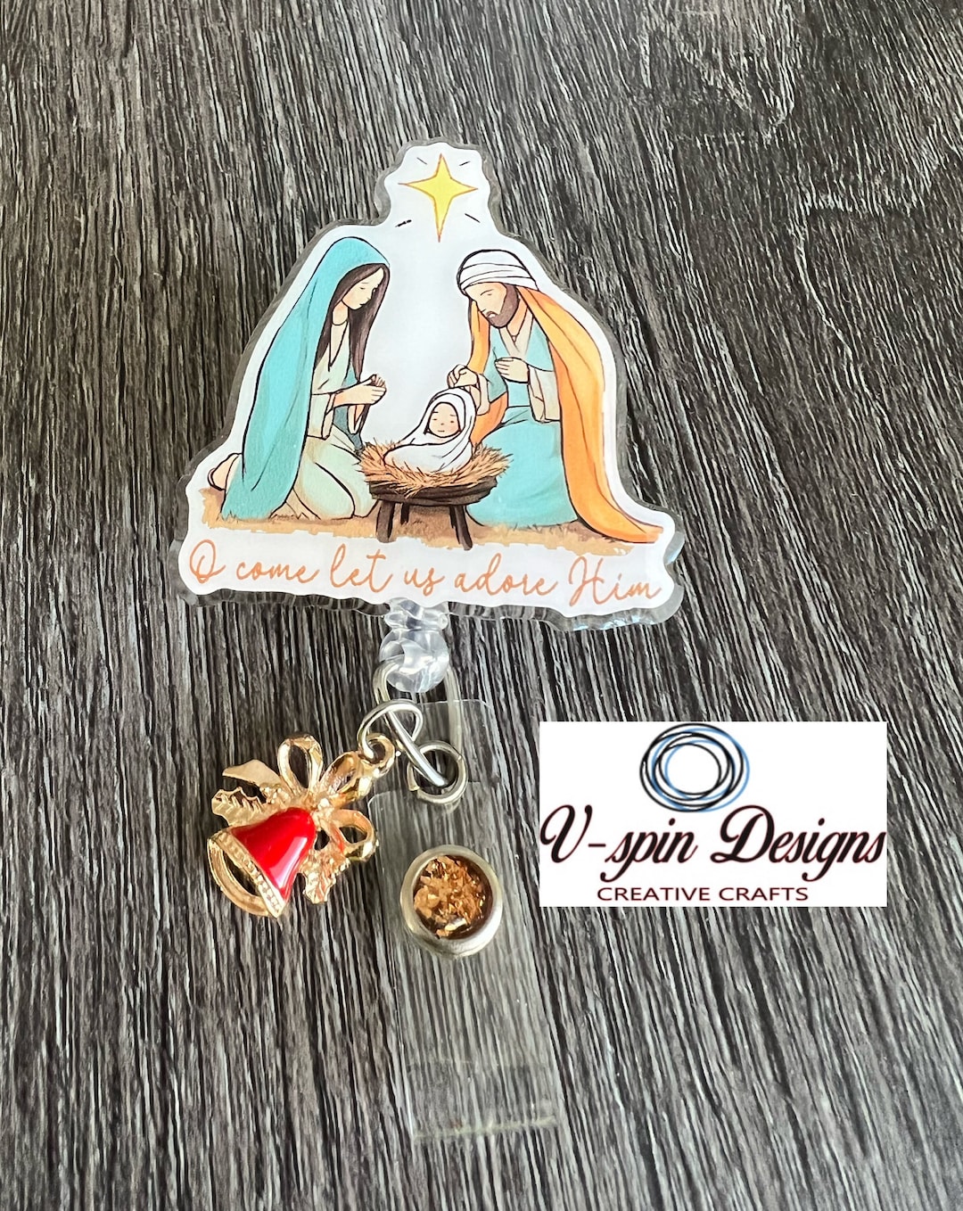 1.9” Acrylic, Nativity Badge Reel/id Holder/nurses/teachers/students ...