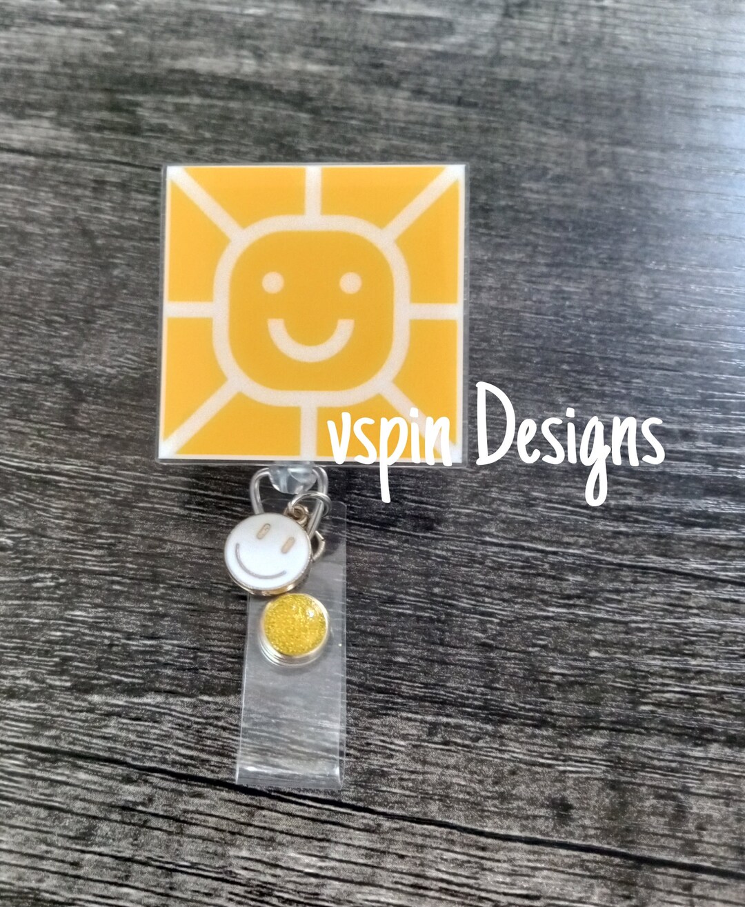 1.6' Acrylic-sun Logo Badge Reel/id Holder/nurses/teachers/badge Holder ...