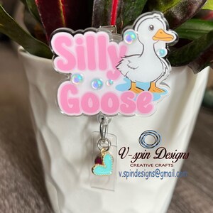 Silly Goose Badge Reel/id Holder Card Holder/nurse/teachers/funny Badge ...