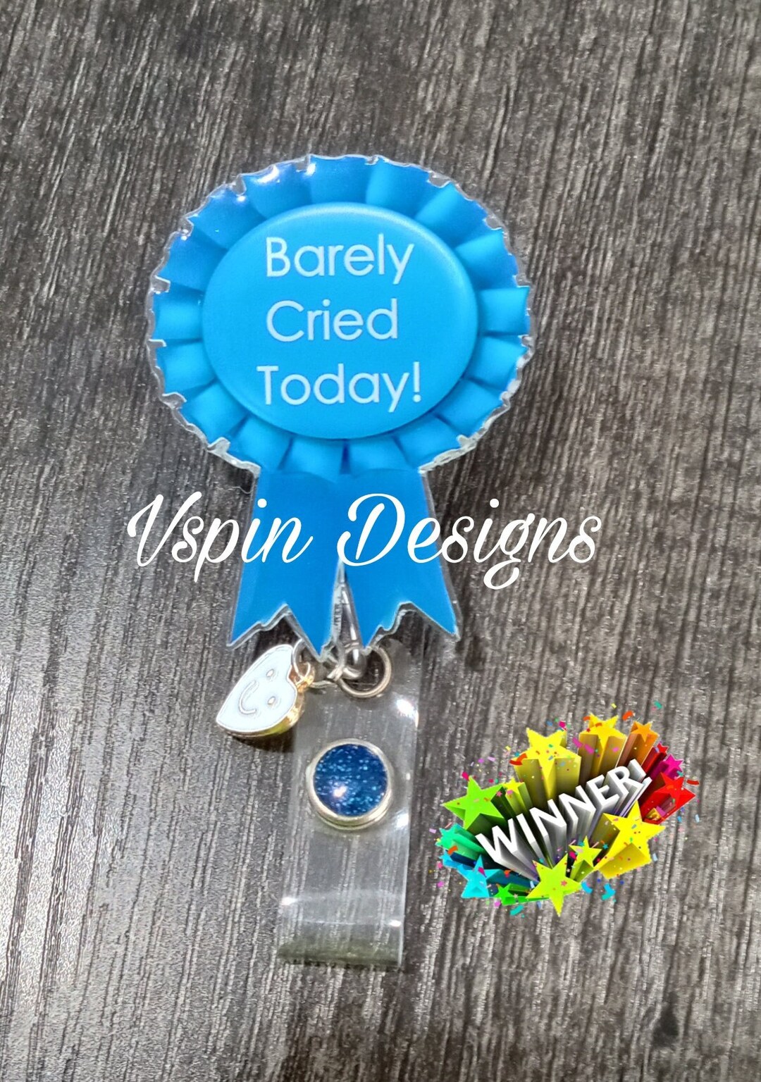 2 Acrylic Barley Cried Today Award Badge Reel/id Holder Card Holder ...