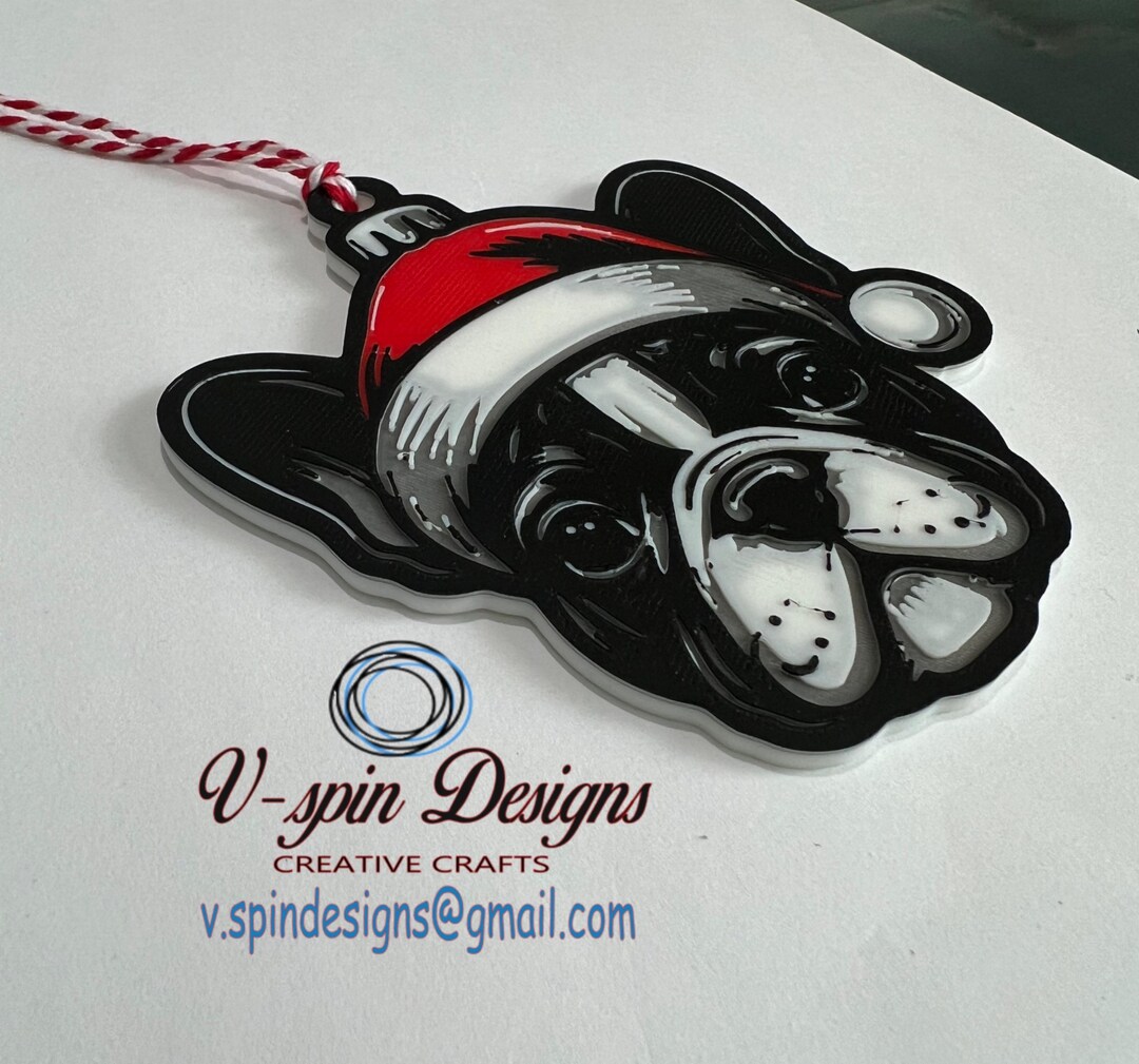 Christmas Frenchie 3d Printed Christmas Ornament, Dog Ornaments ...