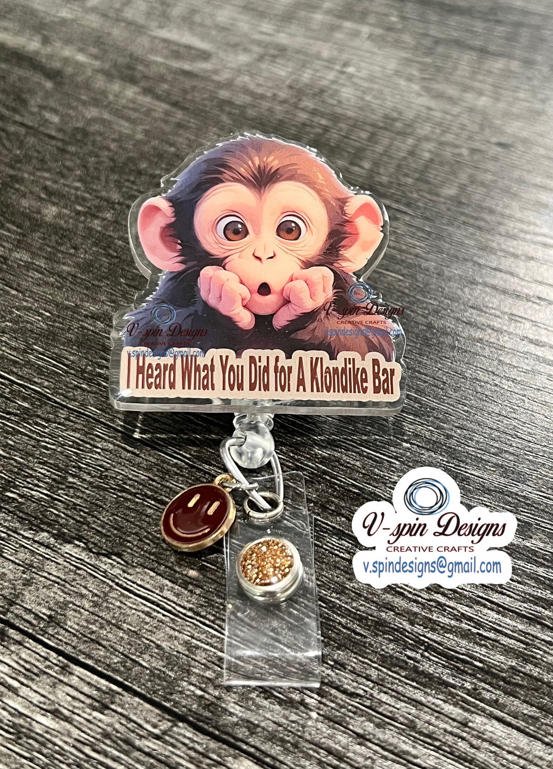 Klondike Monkey Badge Reel/id Holder Card Holder/nurse/teachers/fun ...