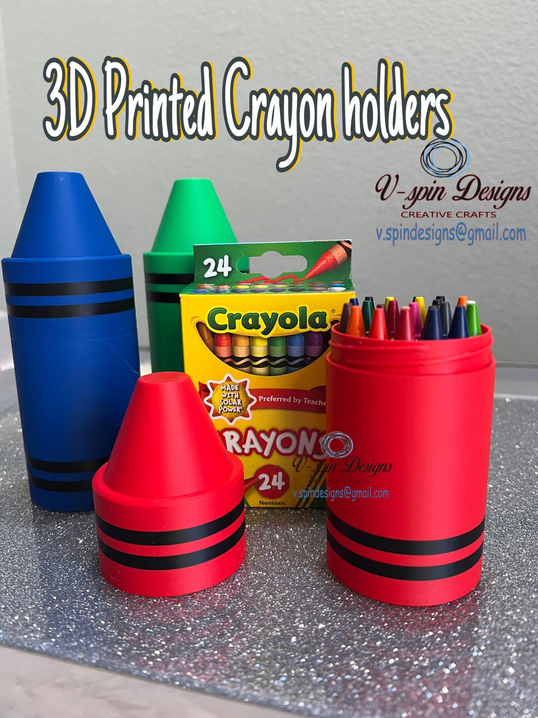 3D Printed Crayon Holder in Multiple Colors, Organizer, Art Supply ...