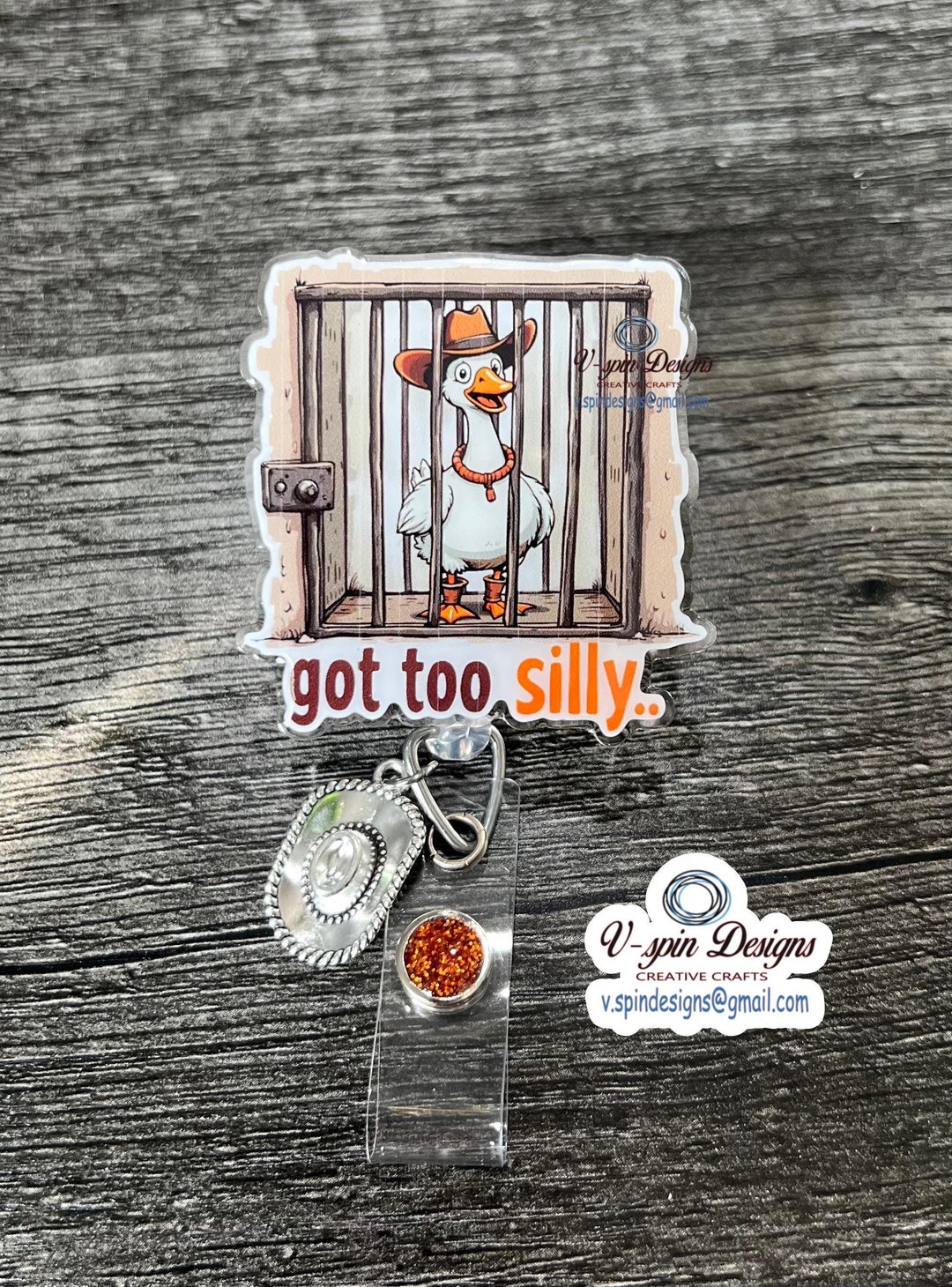 Silly Goose Jailed “got Too Silly” Badge Reel/id Holder Card Holder ...