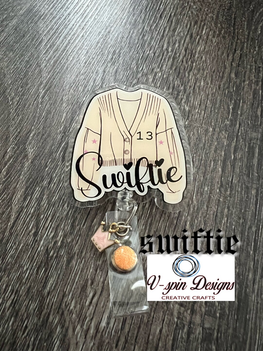 2 Acrylic Swiftie Cardigan Badge Reel/id Holder/nurses/teachers - Etsy