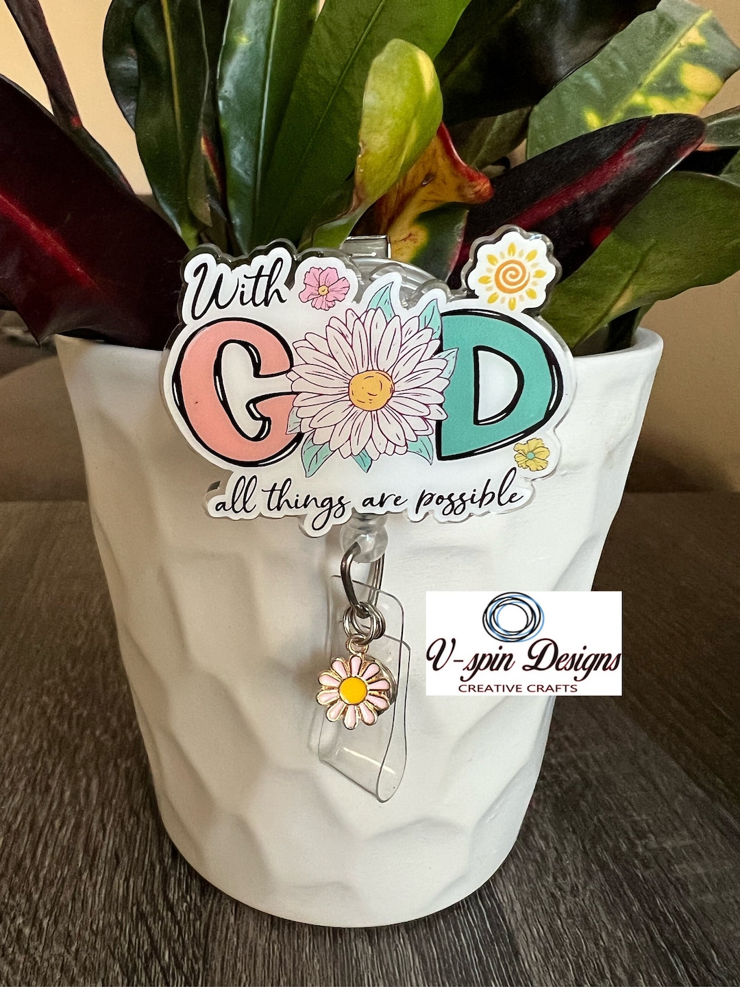 With God, Badge Reel/id Holder/nurses/teachers/kind/inspirational ...