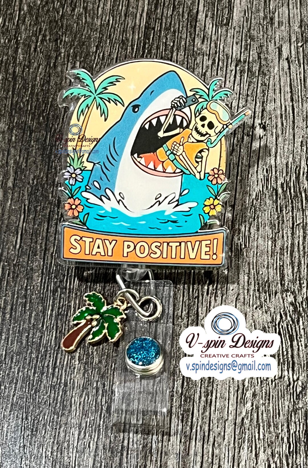 Inspirational/funny “stay Positive” Badge Reel/id Holder/nurses ...