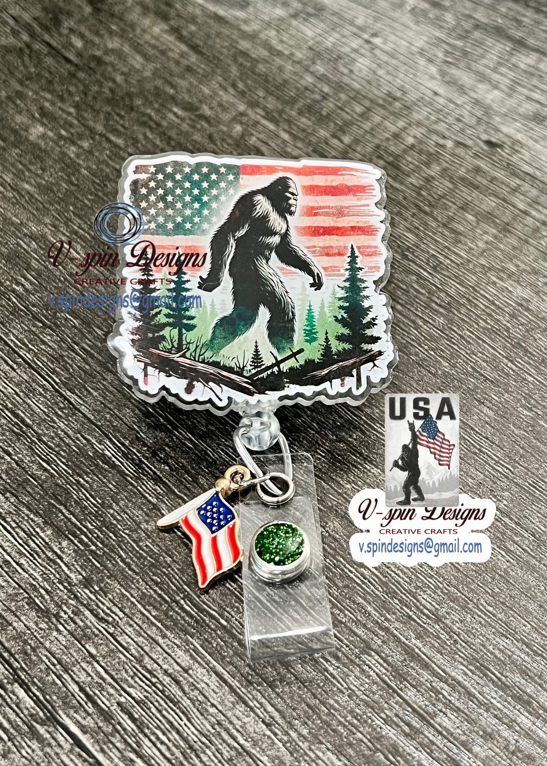 American Bigfoot Badge Reel: Patriotic ID Holder/bigfoot Badge Reels ...