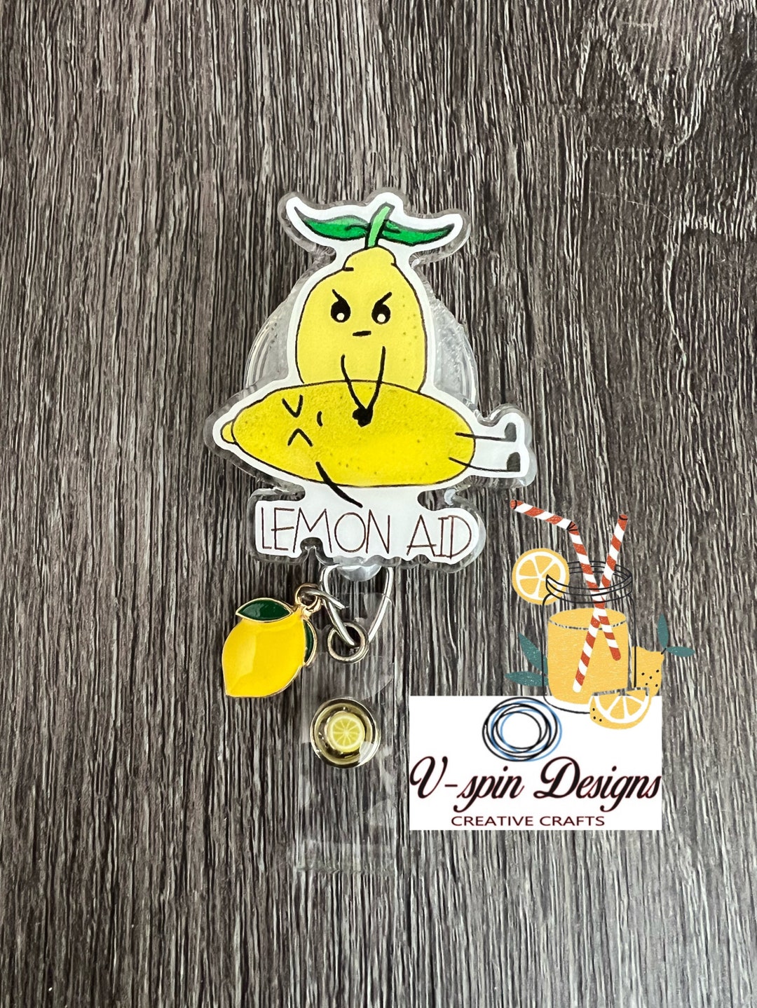 Lemon Aid Badge Reel/id Holder Card Holder/nurse/teachers/funny Badge ...